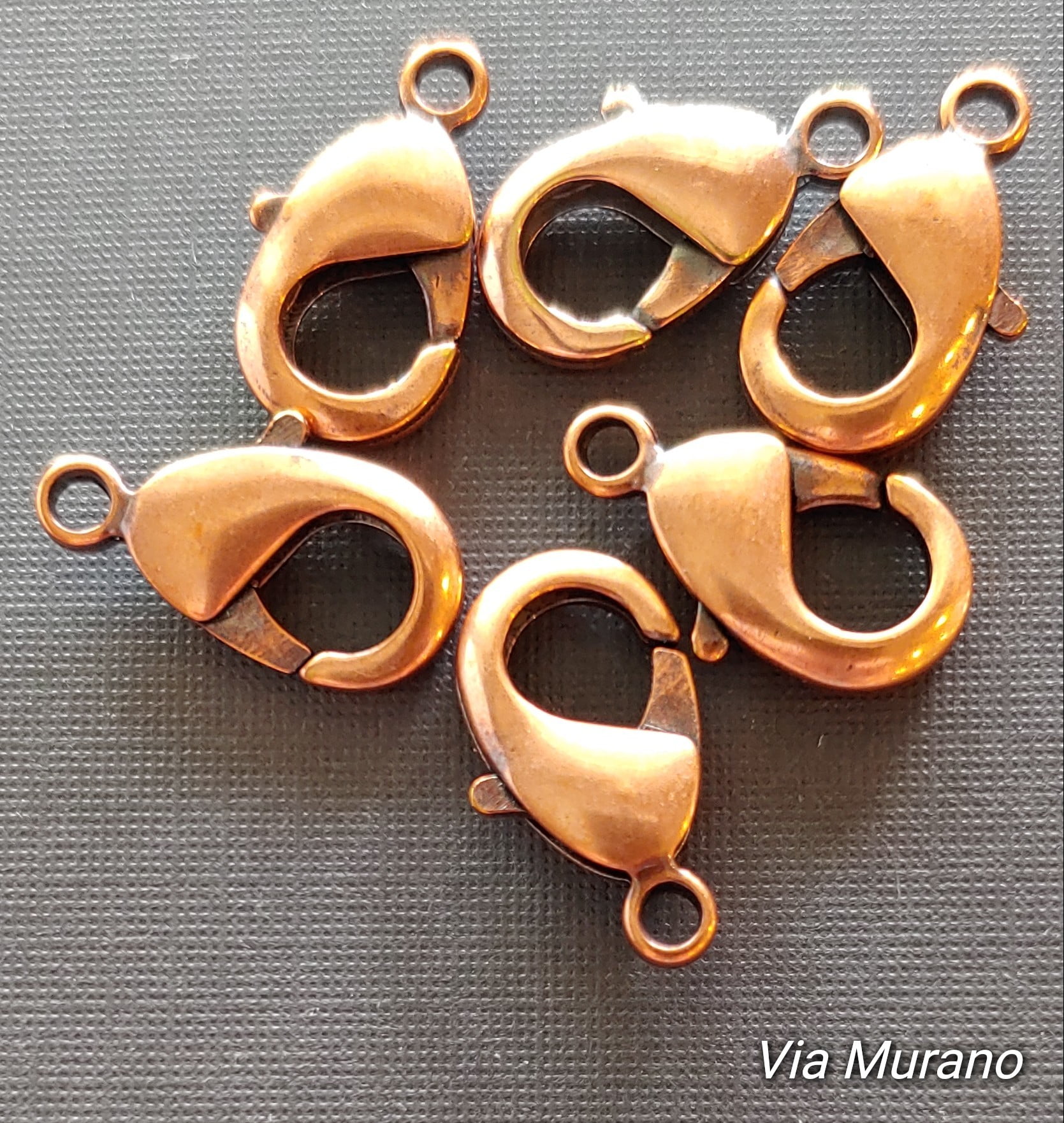 DuroPlate Lobster Clasp 19mm Bella Flamed Antique Copper Plate. Package ...