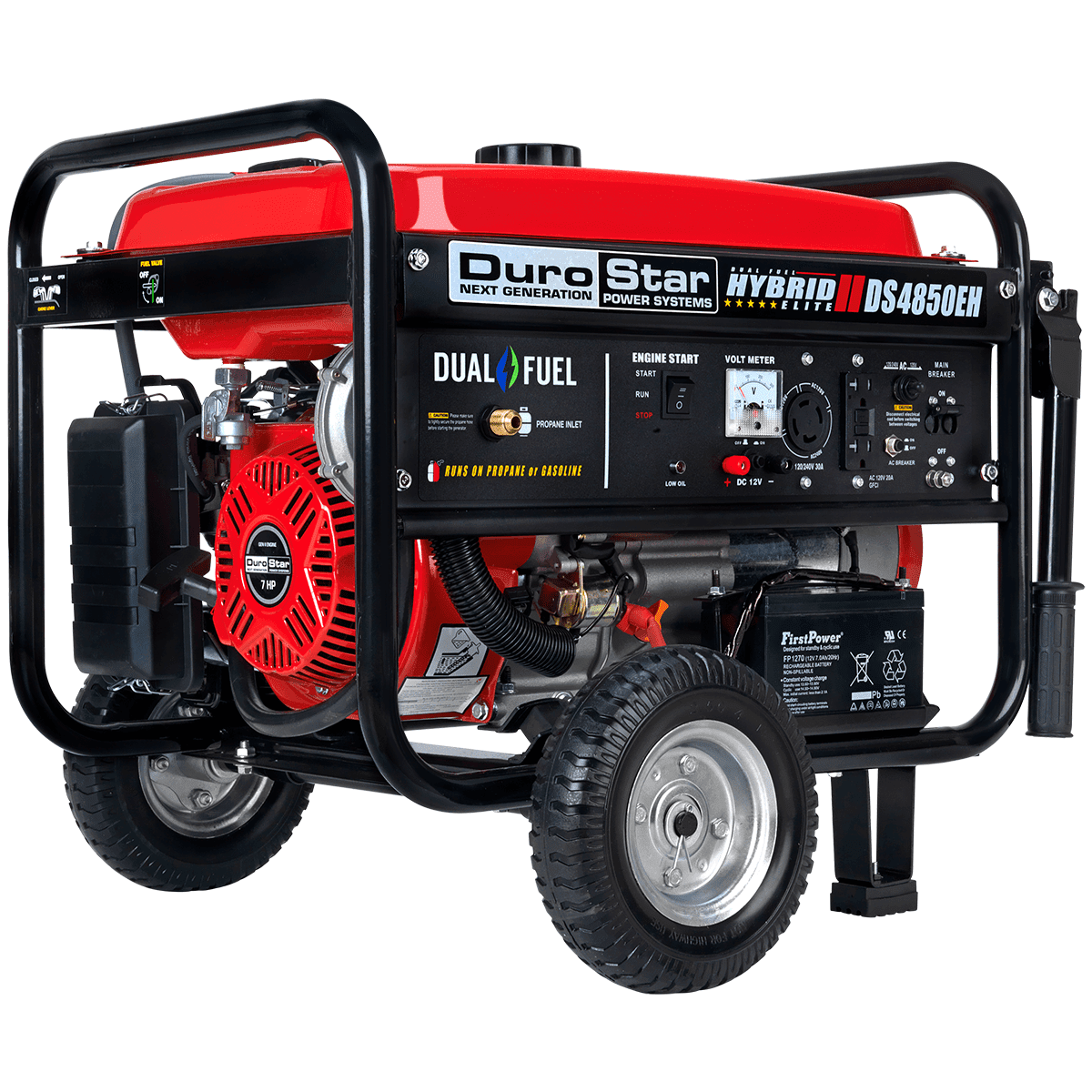 DuroStar DS4850EH Dual Fuel Propane/Gas Home Electric Start Portable ...
