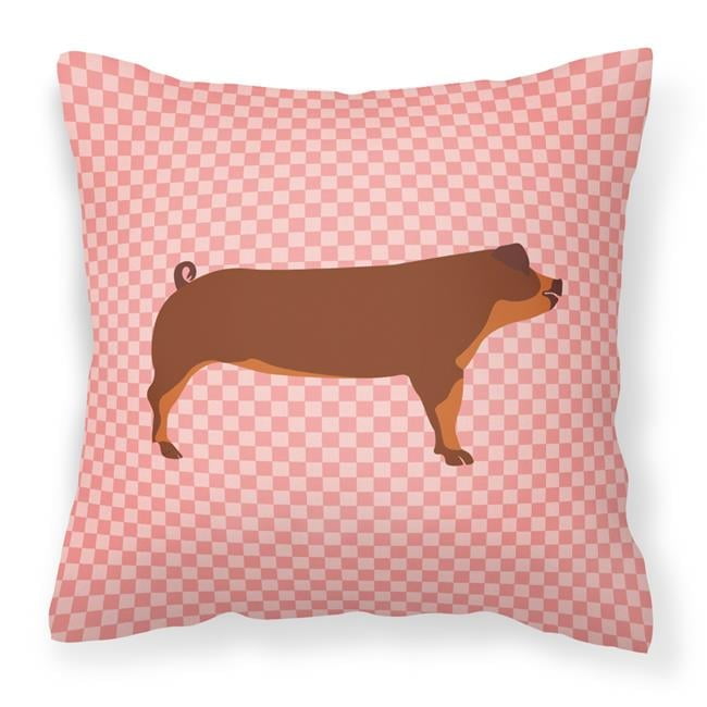Duroc Pig Pink Check Fabric Decorative Pillow - 18 x 18 in. - Walmart.com