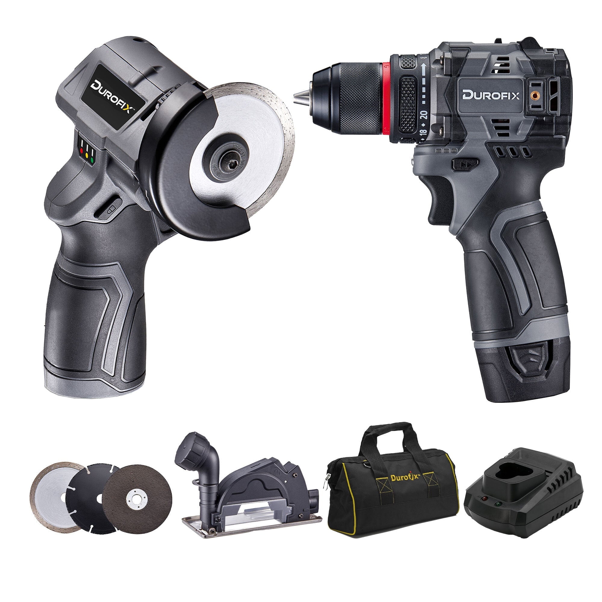 Durofix G12 Series RK12136-2-K3 12V Cordless 3/8" Hammer Drill Power ...