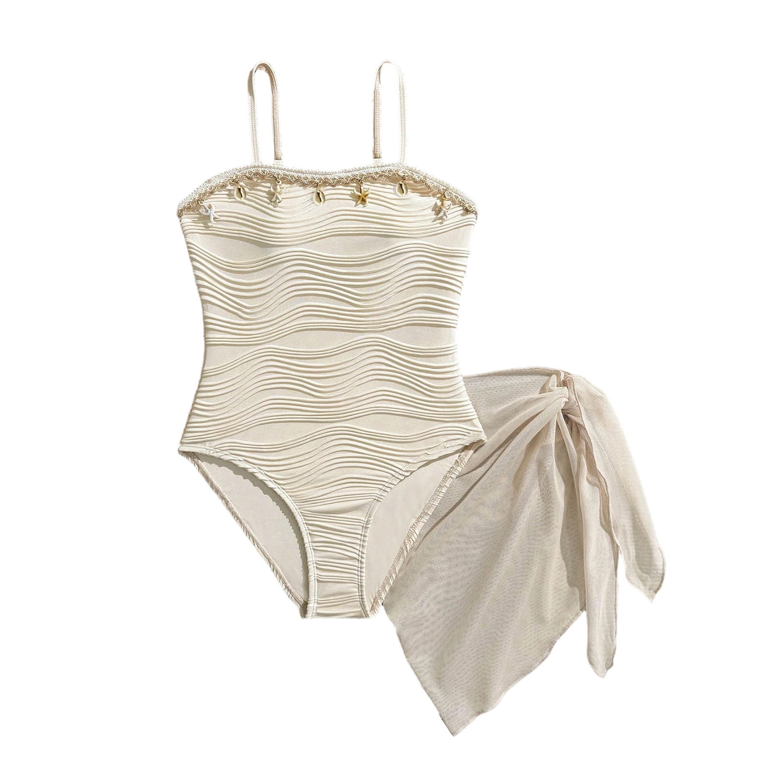 Dursoulink Kids Girls 2 Piece Swimsuit Set Solid Color Tassel ...
