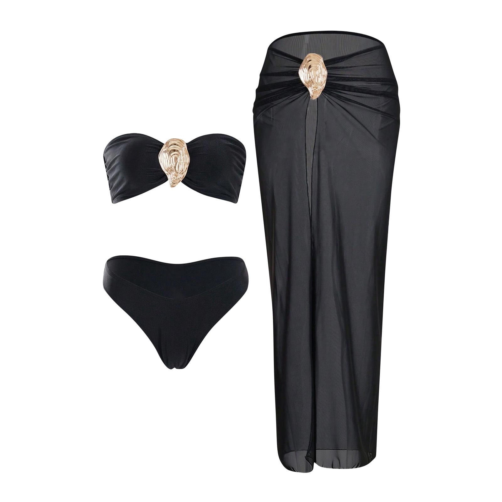 Dursoulink Women's 2 Piece Solid Color Swimsuit Fashionable ...
