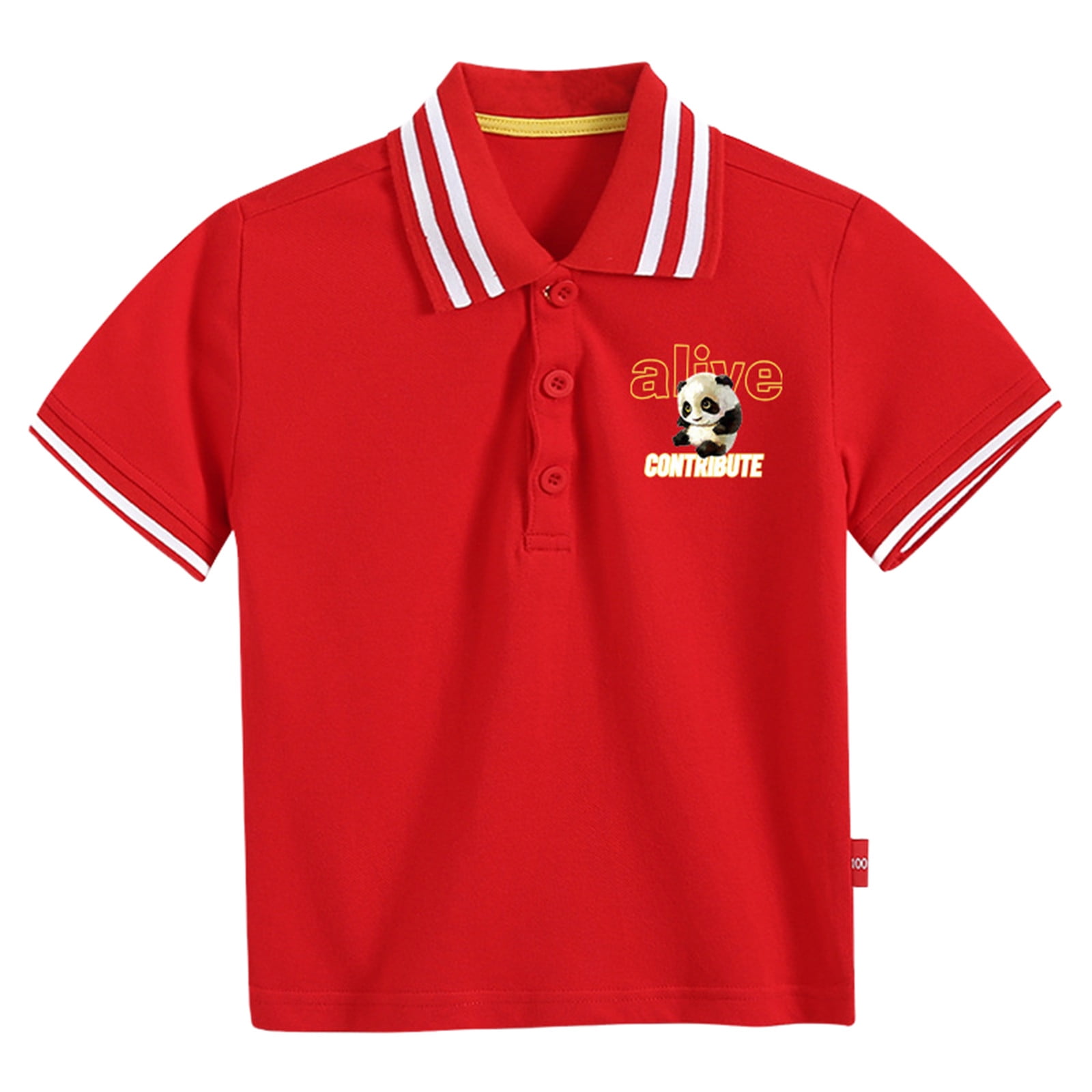 Durtebeua Boys Polo Shirt with Patchwork Style, Short Sleeve Uniform ...