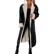 Scoop Women's Faux Suede Oversized Moto Jacket with Faux Fur Lining - Walmart.com