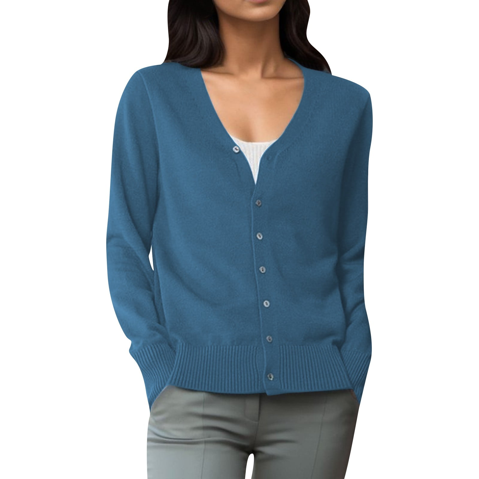 Durtebeua Cropped Cardigan Sweaters For Women Winter Button Down Cable