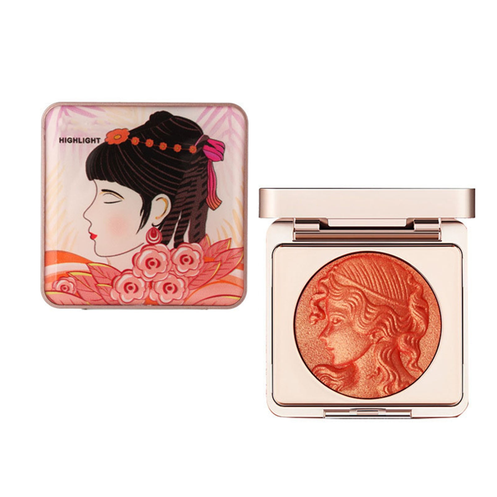 Durtebeua Illuminating Highlighter for Face Girl Blushing Monochrome ...