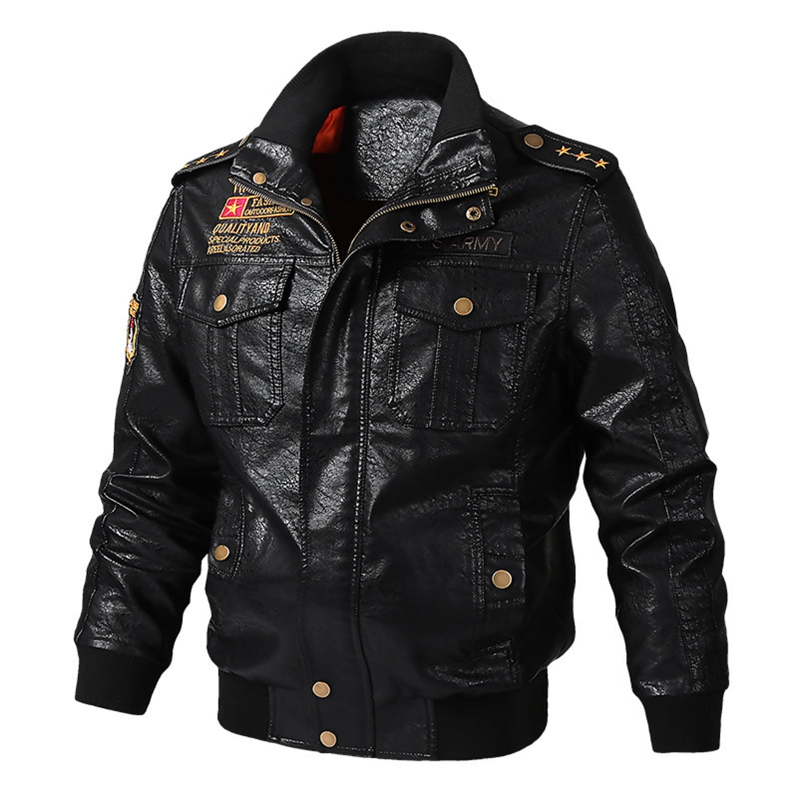 Durtebeua Men Leather Jacket With Hood Vintage Motorcycle Jackets For ...