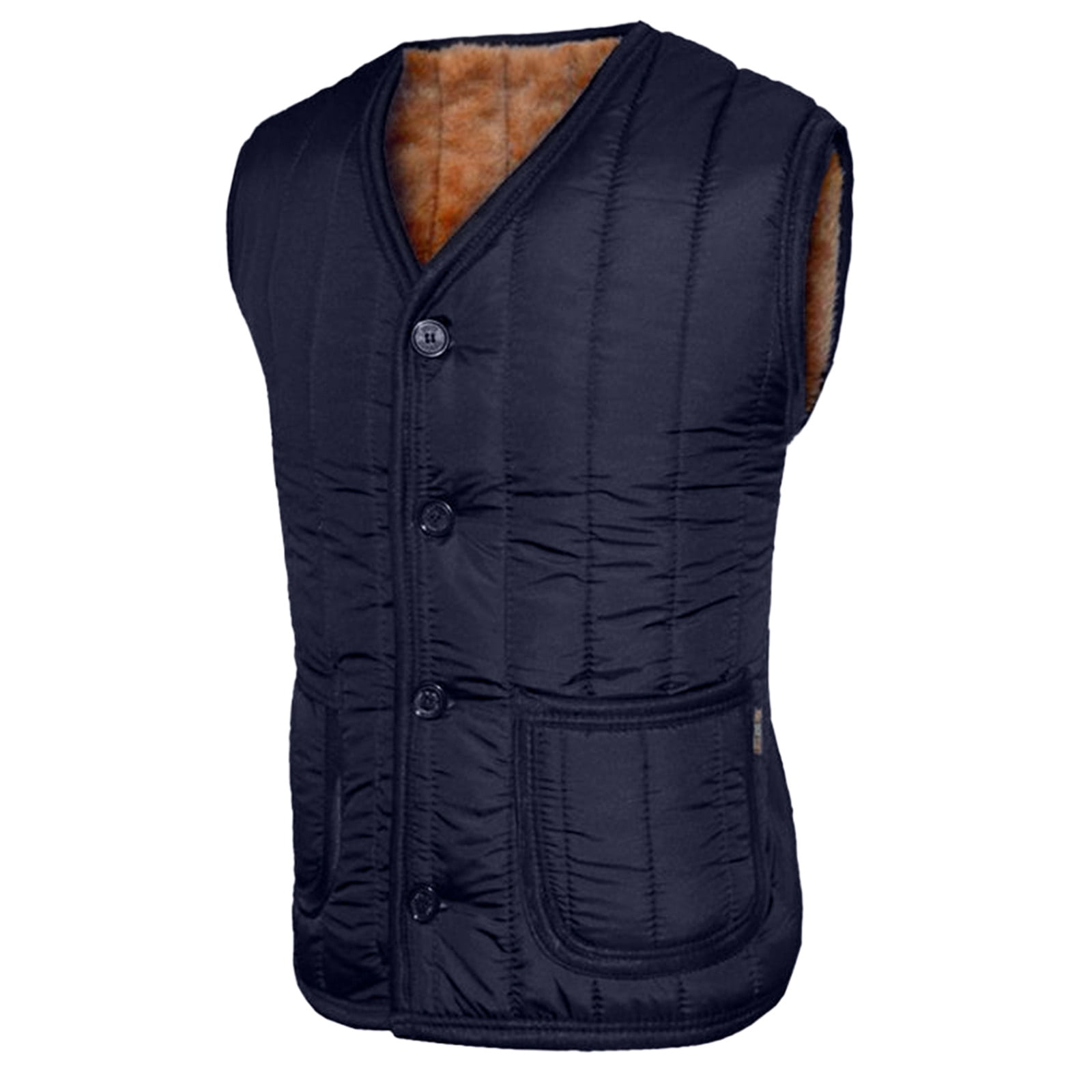 Durtebeua Outdoor Casual Stand Collar Outwear Padded Vest Coats Mens ...