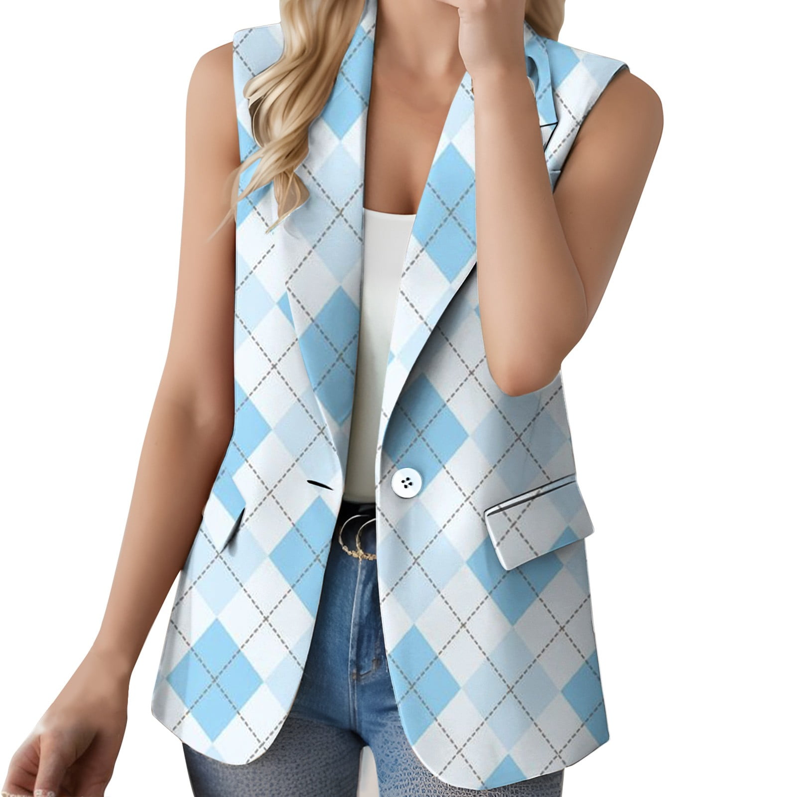 Durtebeua Women's Outwear Vest Women's Vests Zip up Quilted Padded ...