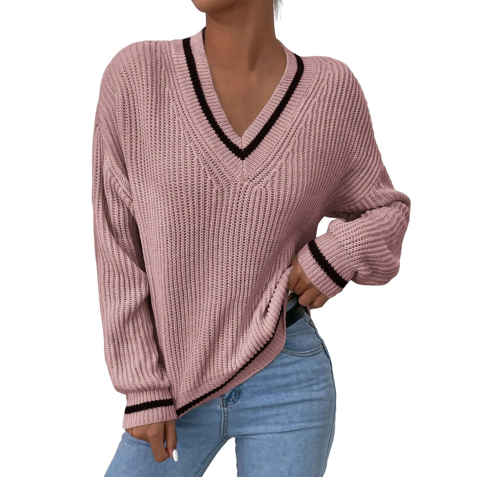 Durtebeua Womens Sweaters Fall Fall Turtleneck Trendy Sweaters Ribbed ...
