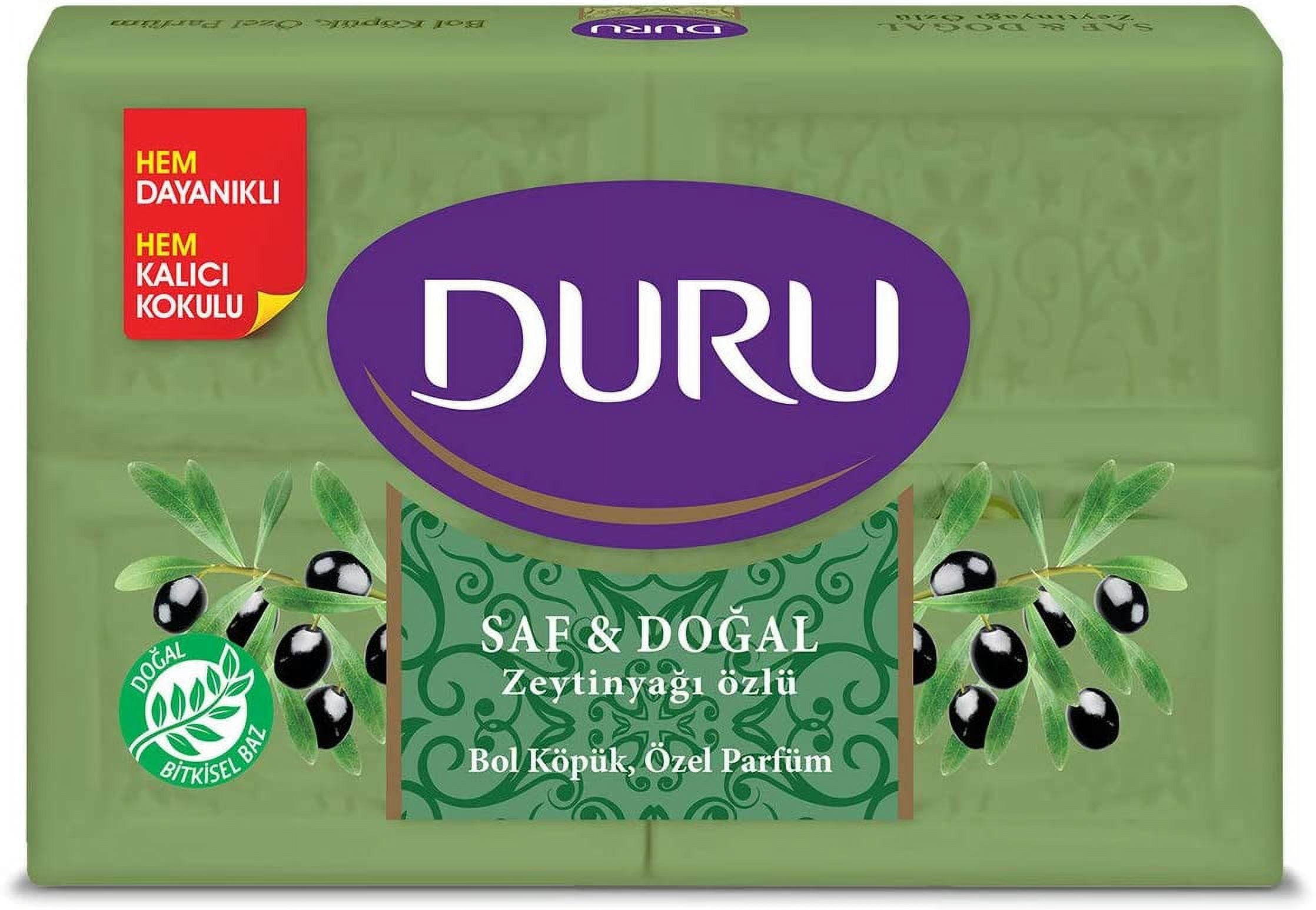 Duru Pure And Natural Green Olive Oil Soap 150g each 4 Bars - Walmart.com