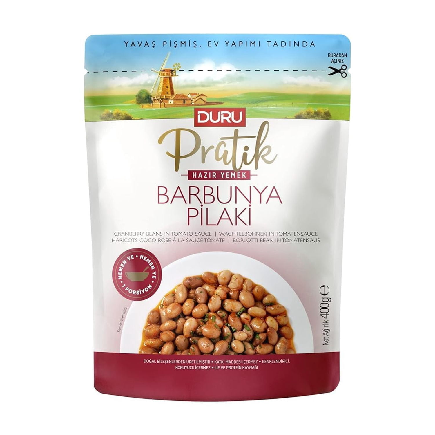 Duru Ready Cranberry Beans in Tomato KKS1 Sauce, 14.1 Oz x 8 Packs ...