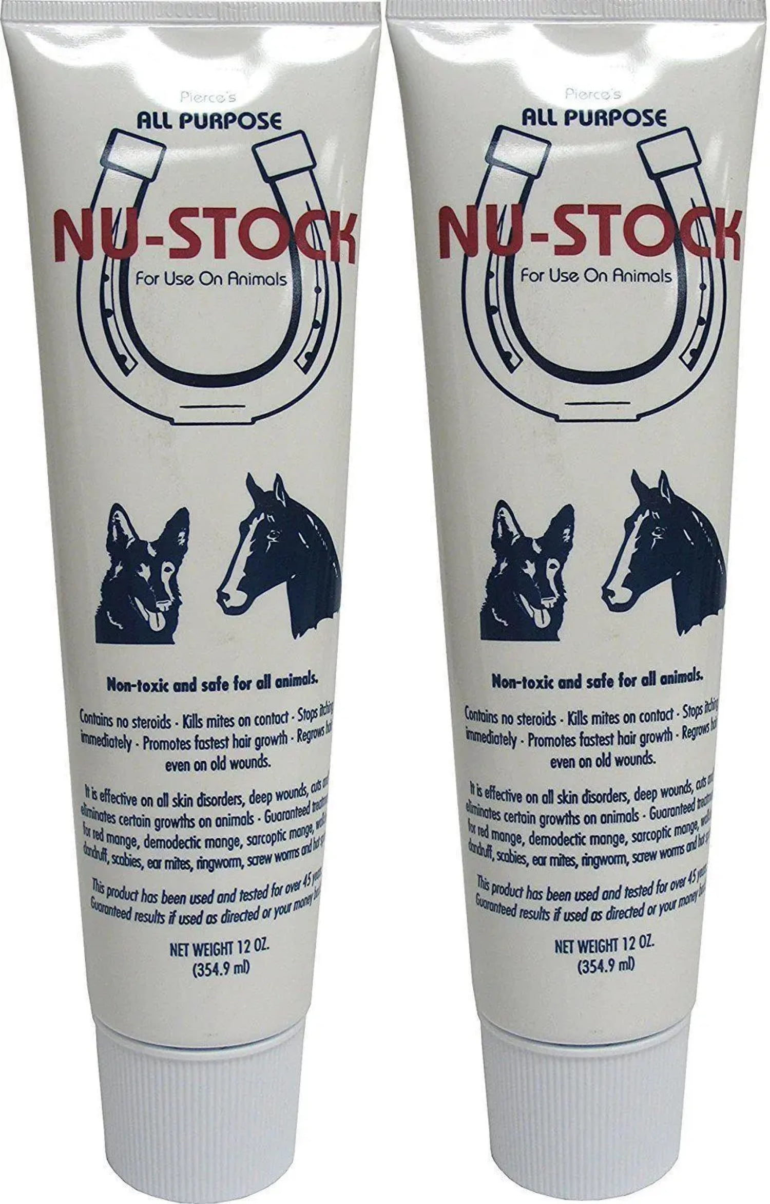 Durvet Nu-Stock Wound Cream Mange Ringworm Cuts Animals 12oz. 2CT ...
