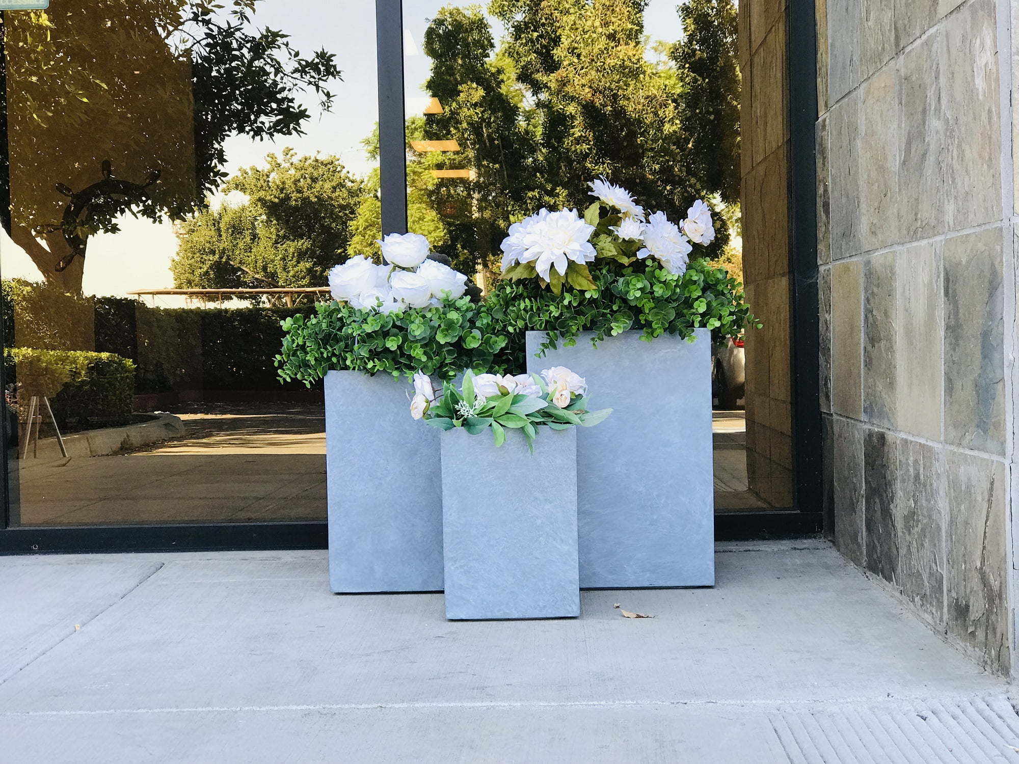 Durx-litecrete Lightweight Concrete Tall Square Planter-Small - Walmart.com