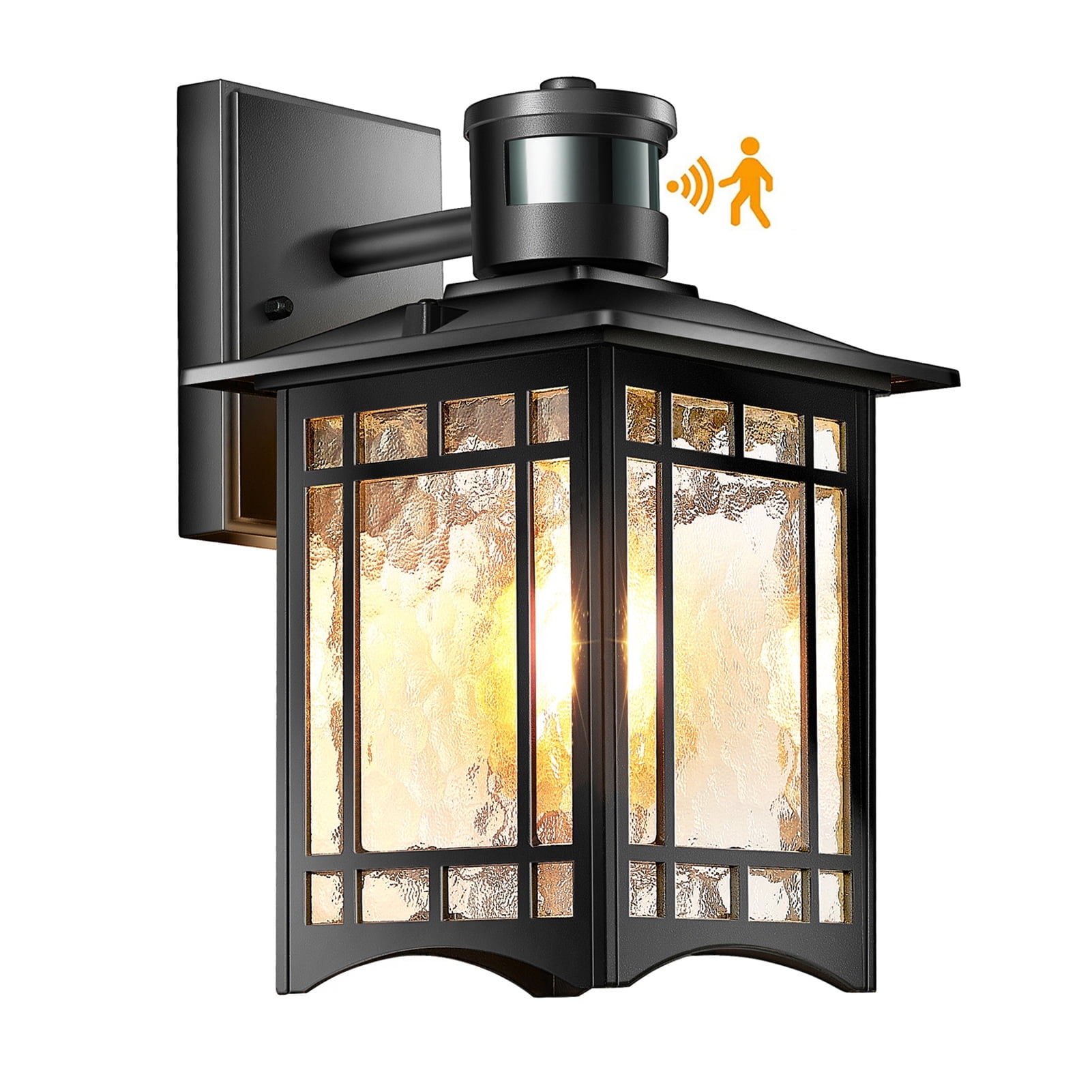 Dusk to Dawn Motion Sensor Light, Outdoor Light Fixture, Black Wall ...