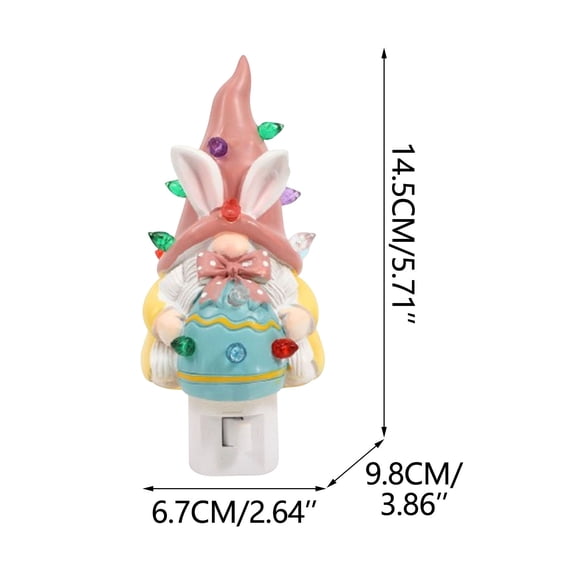 Dusk to Dawn Night Light Easter Decoration Bunny Egg Accent Lamp with ...