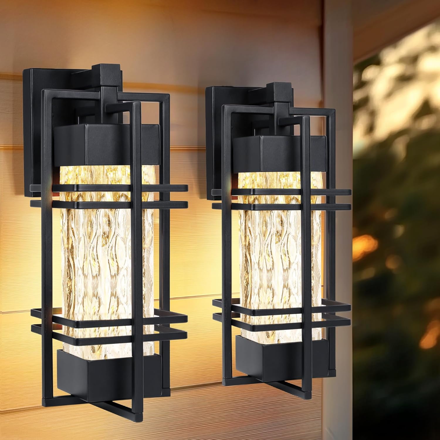 Dusk to Dawn Outdoor Front Porch Light Fixtures Wall Mount,2 Pack ...