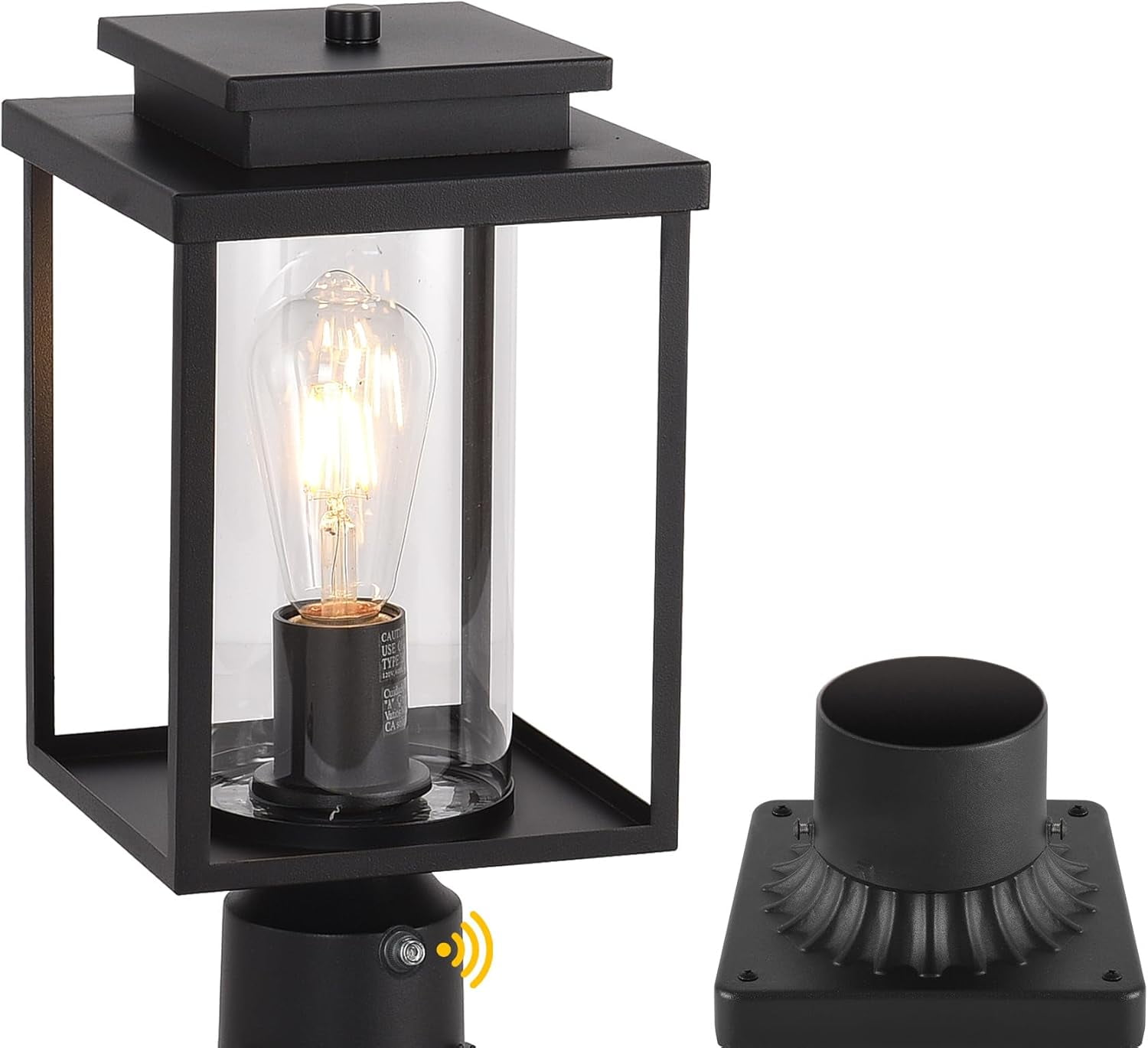 Dusk to Dawn Outdoor Post Light Hardwired, Black Lamp Post Lights with ...