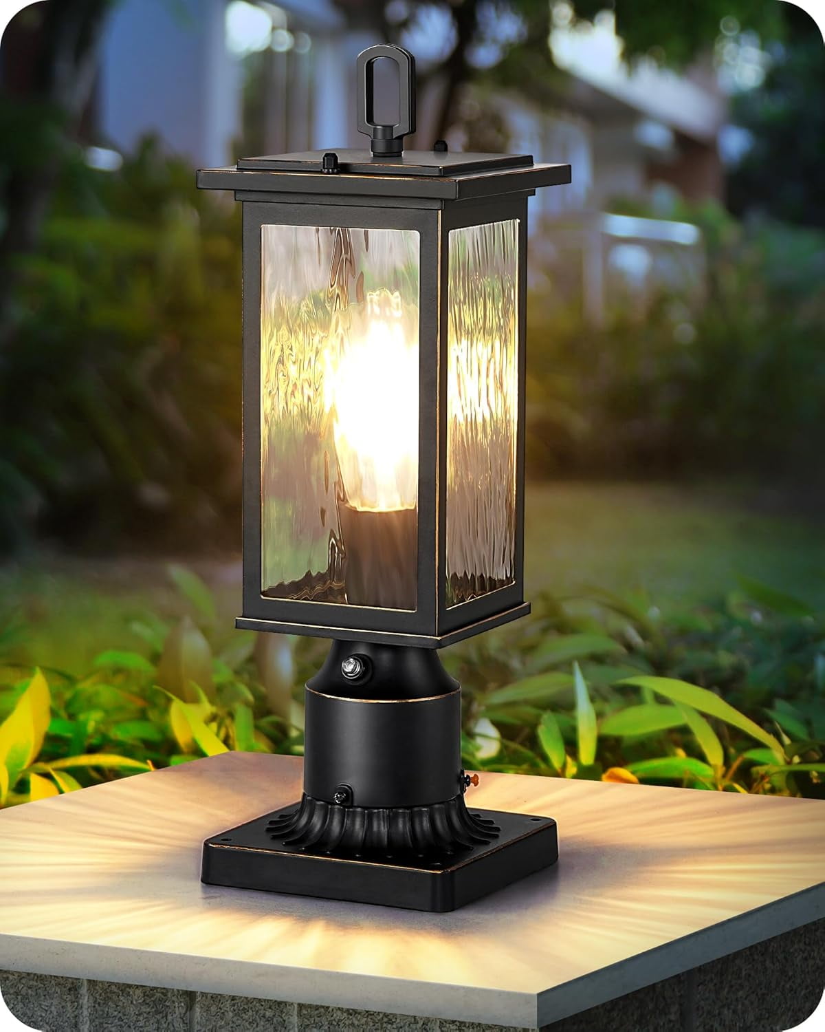 Dusk to Dawn Outdoor Post Light, Pole Light Fixture with Pier Mount ...
