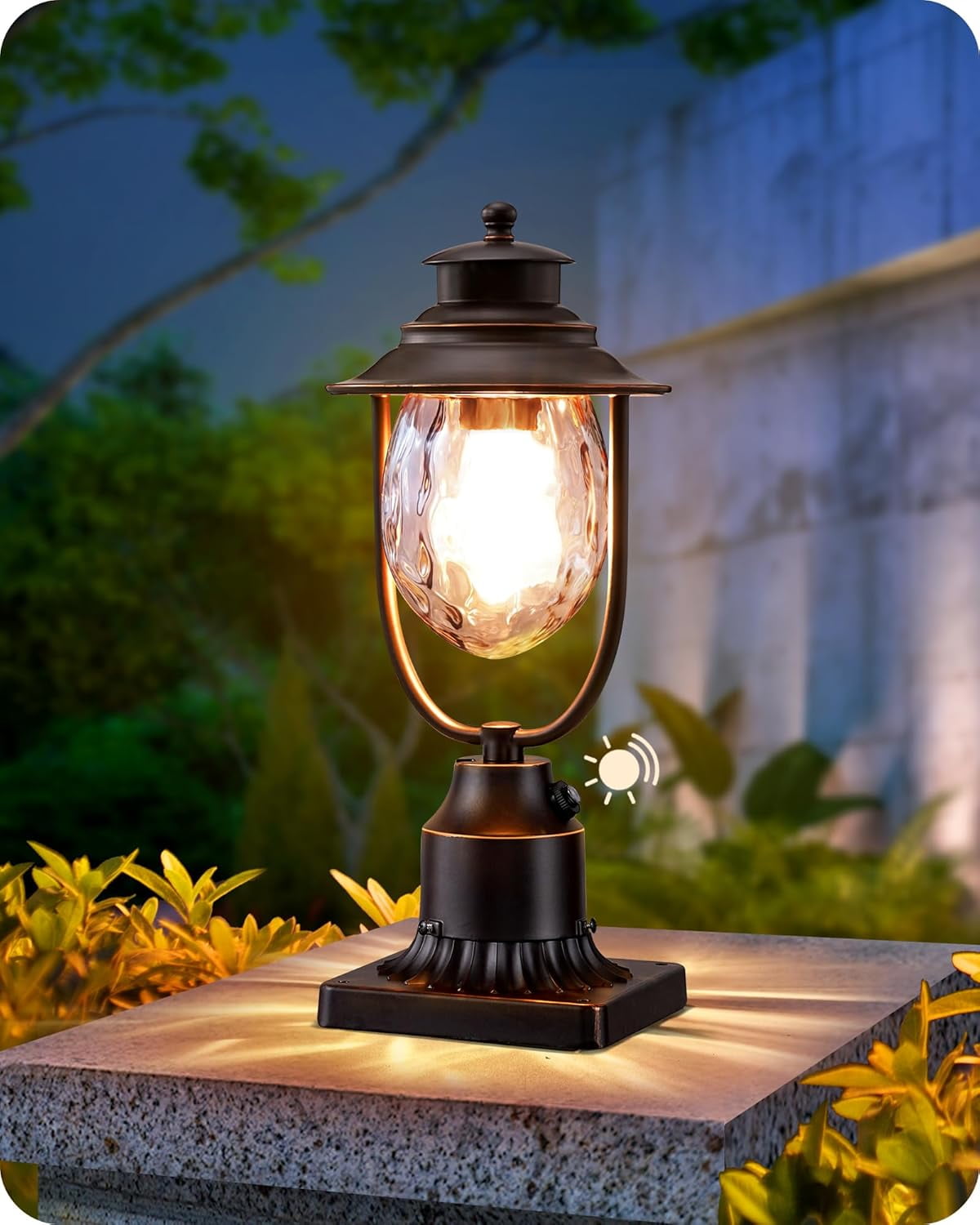 Dusk to Dawn Outdoor Post Light, Pole Light Fixture with Pier Mount ...