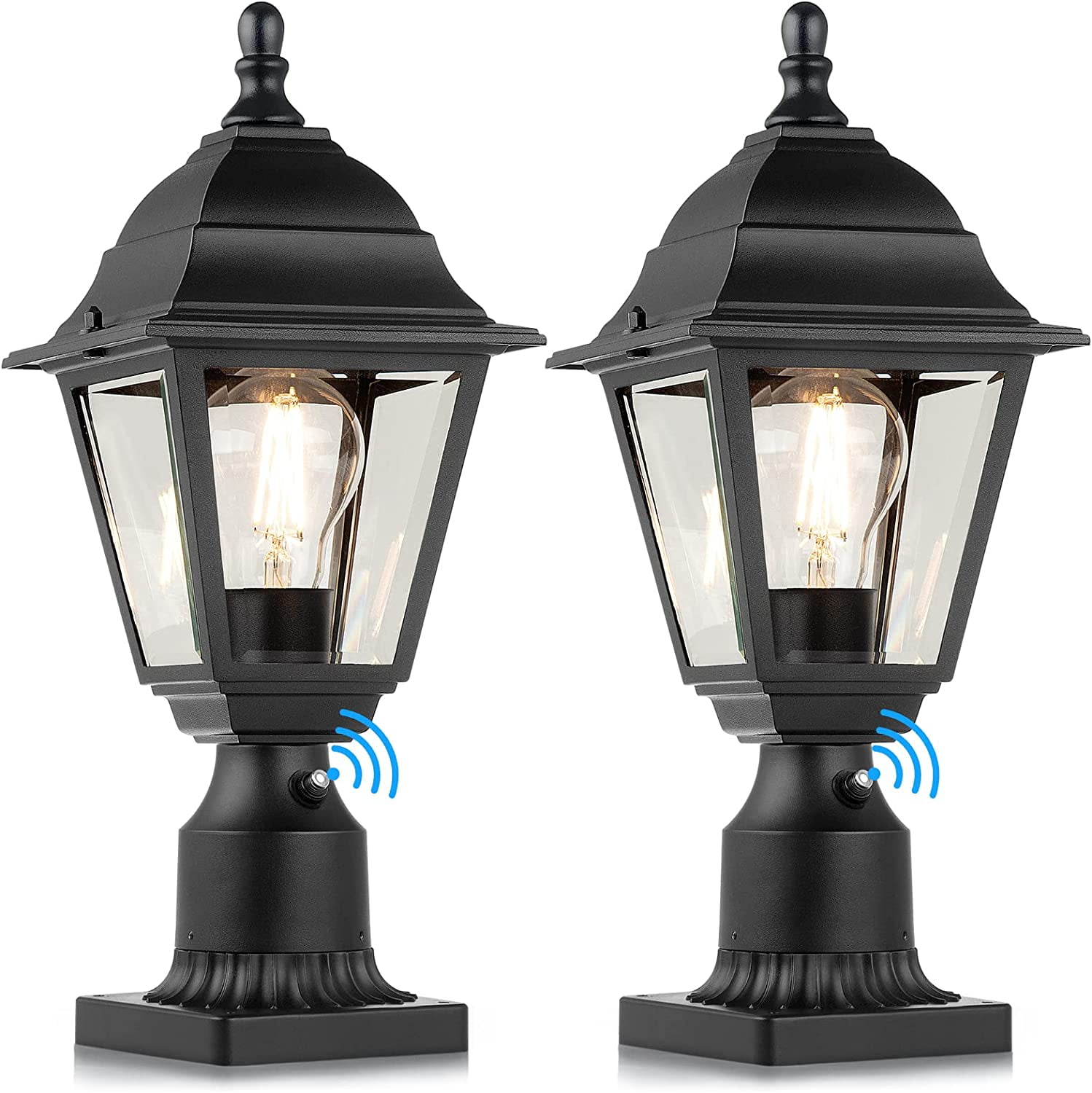 Dusk to Dawn Outdoor Post Lights, 2-Pack Waterproof Outside Post Lamps ...