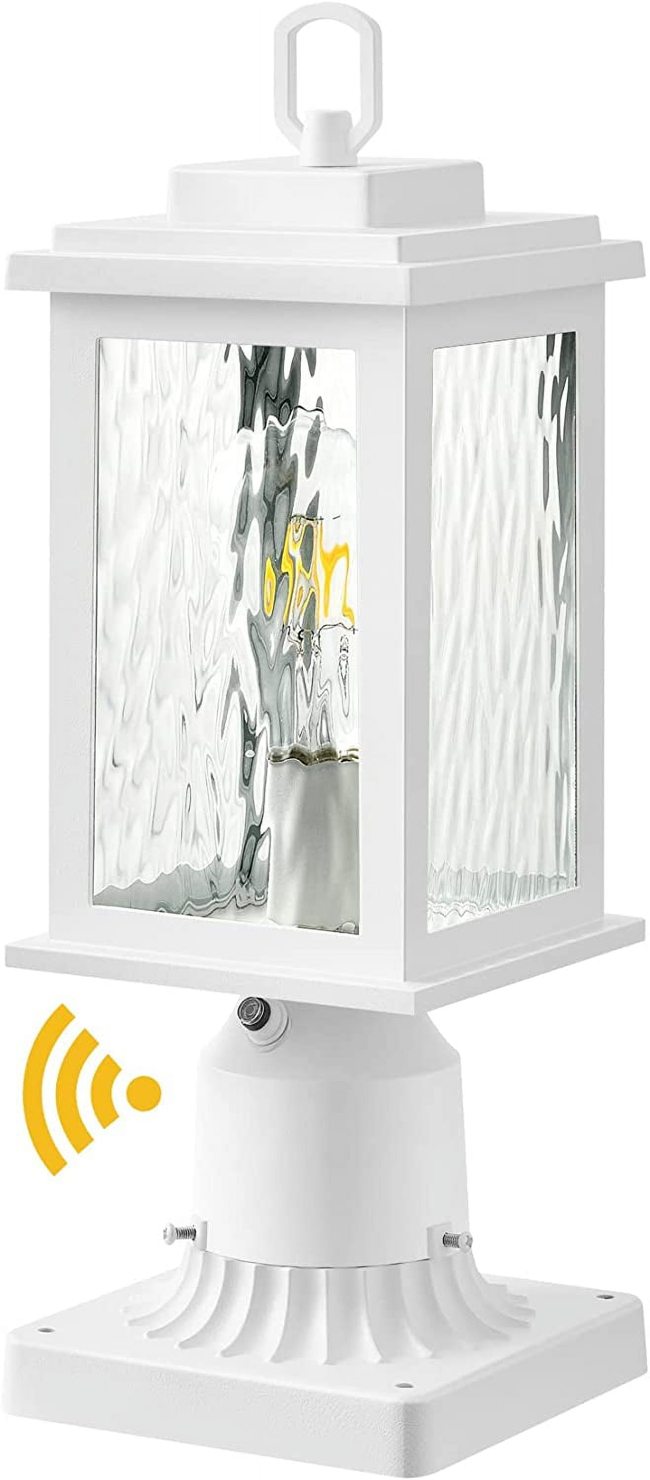 Dusk to Dawn Outdoor Post Lights with Pier Mount Base, Modern White ...