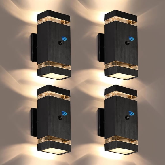 Dusk to Dawn Outdoor Wall Lights 4 Packs Modern Outdoor Porch Lights ...