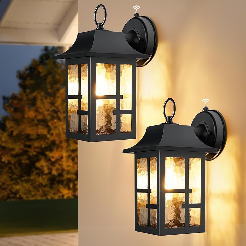 Dusk to Dawn Outdoor Wall Lights, Exterior Waterproof Lantern, Front ...