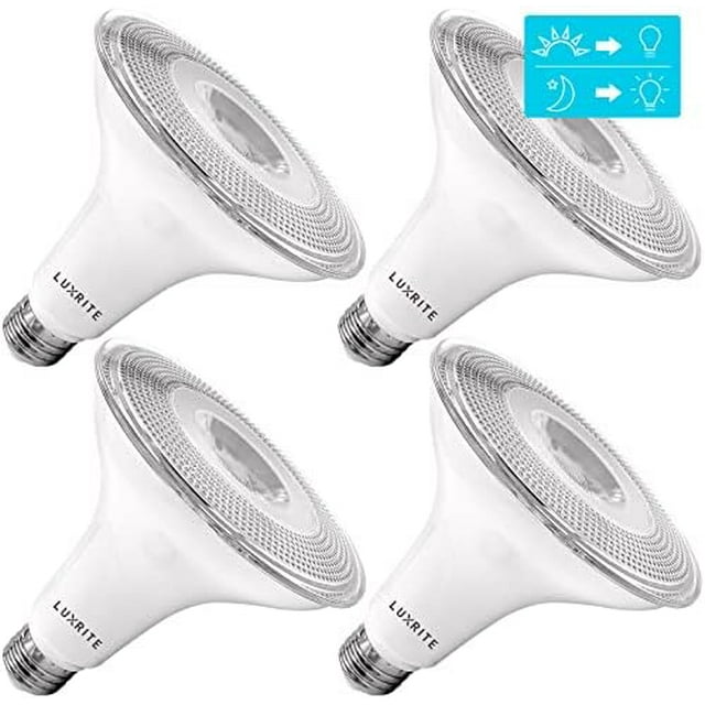 Dusk to Dawn PAR38 LED Bulb, 90W Equivalent, Automatic On Off Sensor ...