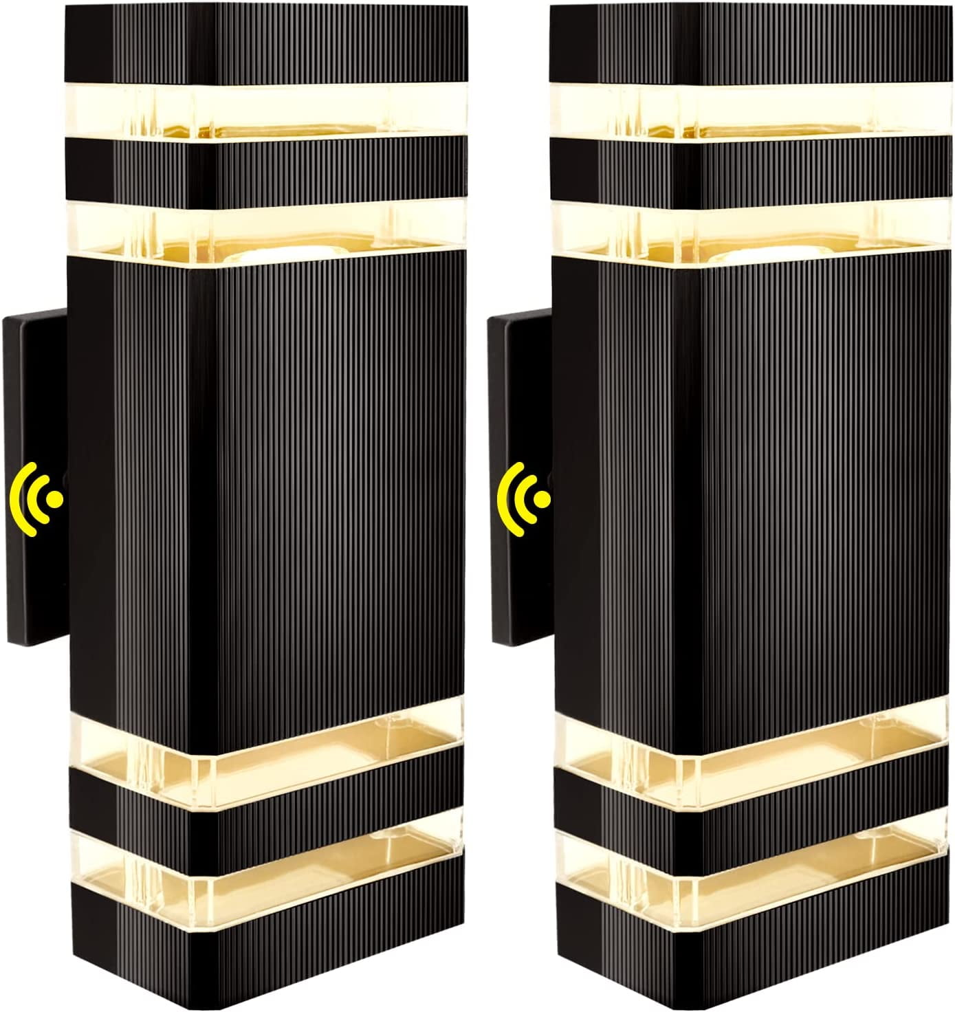 Dusk to Dawn Sensor Outdoor Wall Light Fixtures, LED Square Up and Down ...