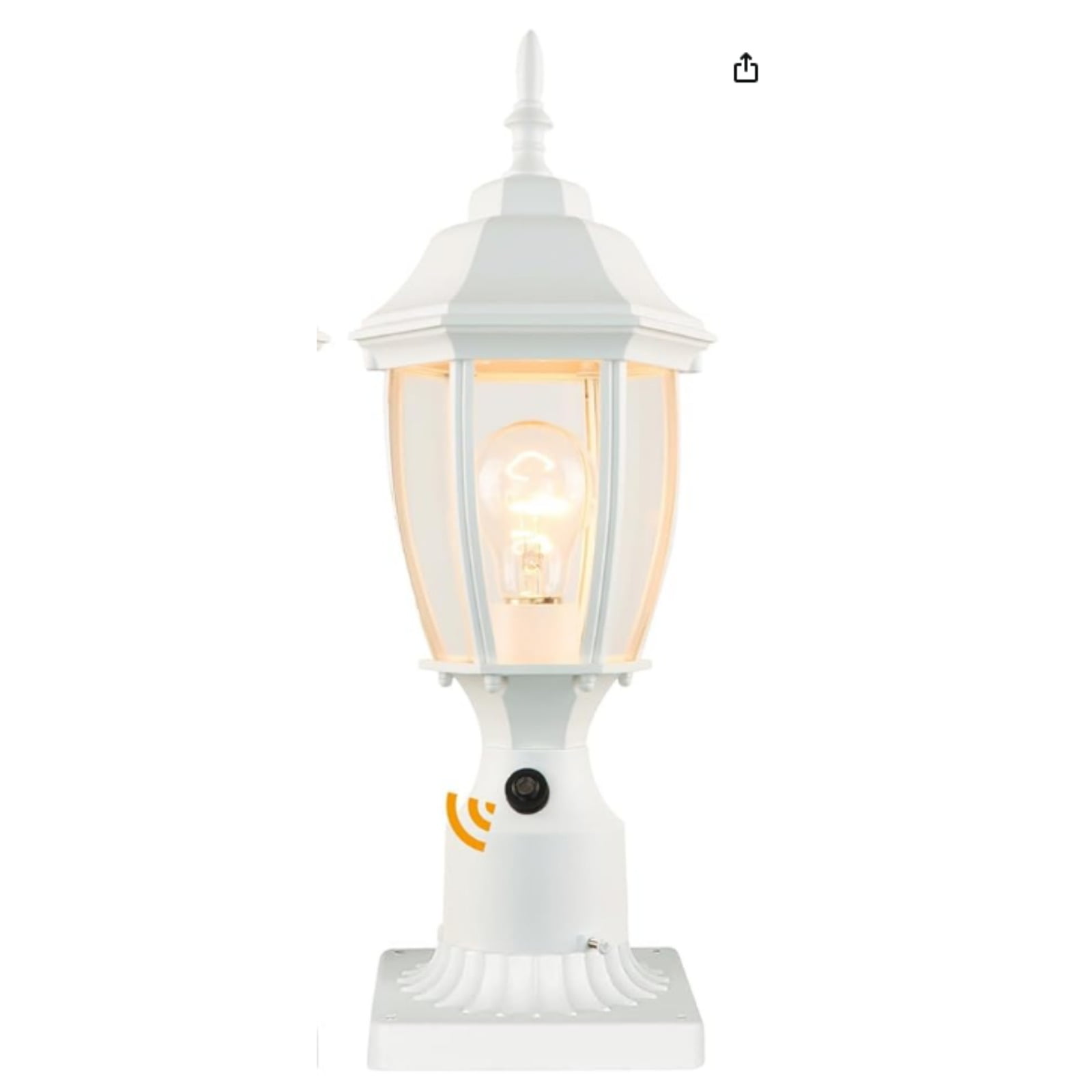 Dusk to Dawn White Outdoor Post Light with Pier Mount Base, Waterproof ...