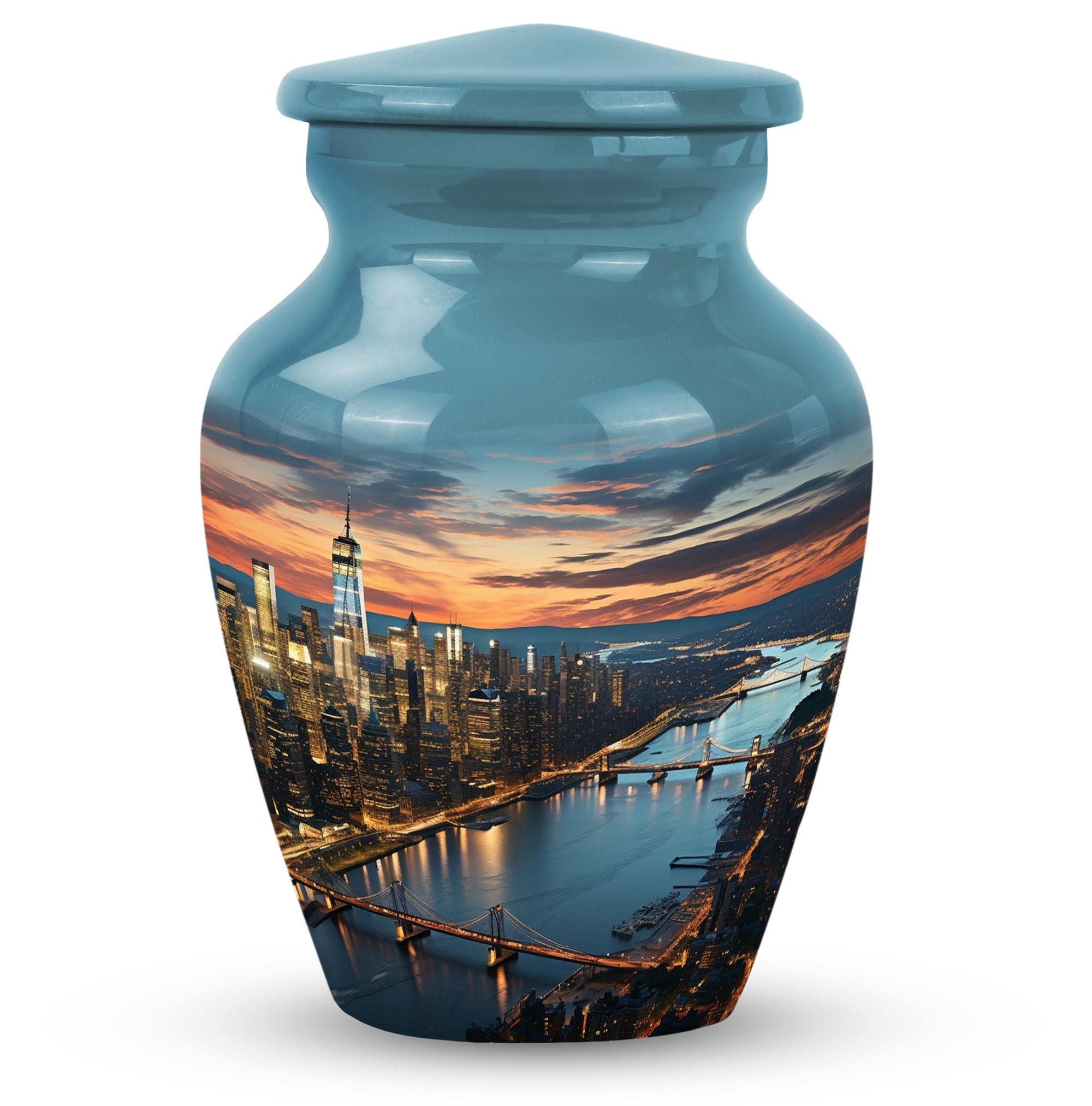 Dusk Descends on Metropolitan Expanse - Cremation Urns For Burial ...