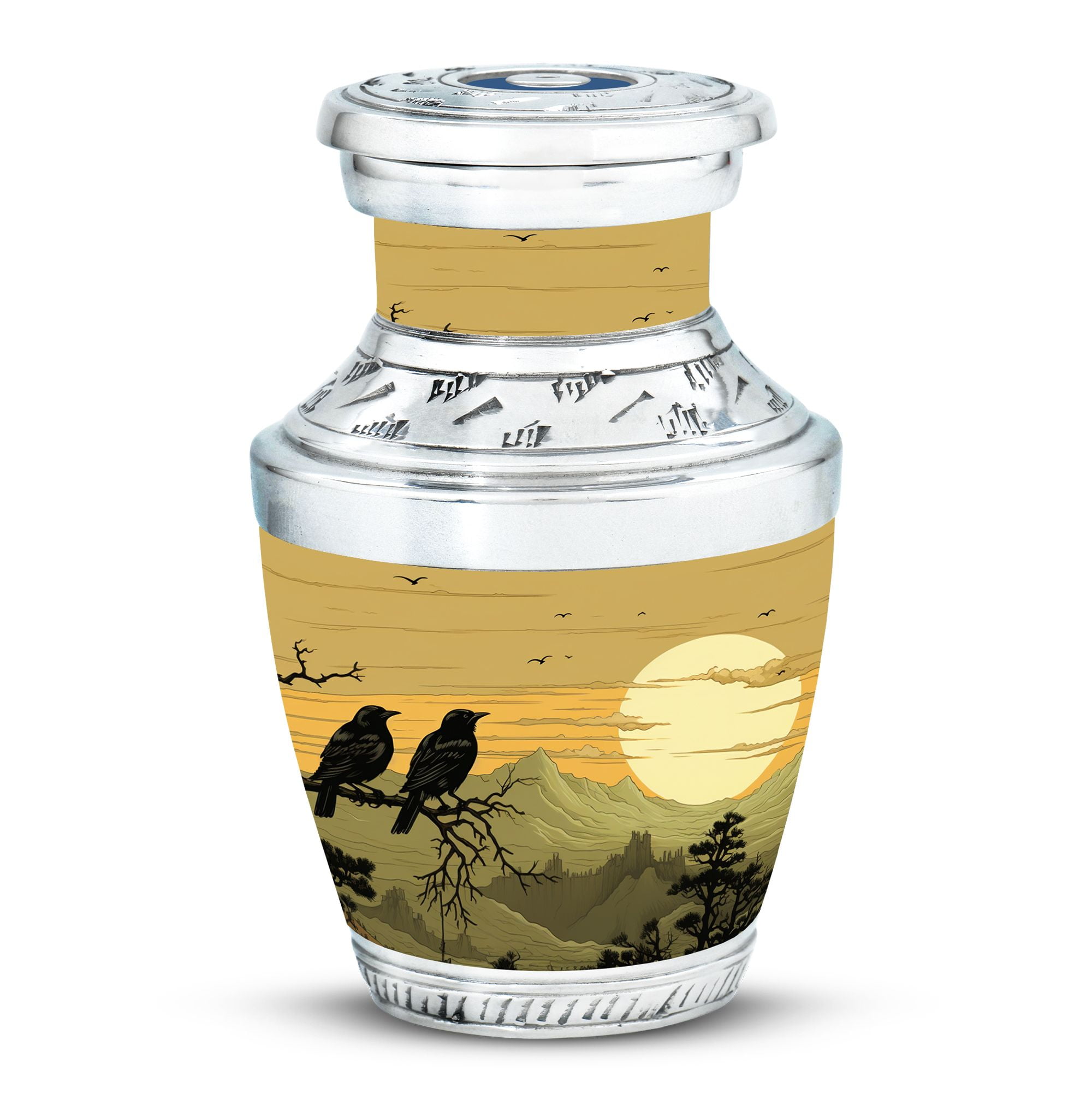 Dusk Silhouette With Crows - Memorial Urn for Dad - Cremation Urns for ...