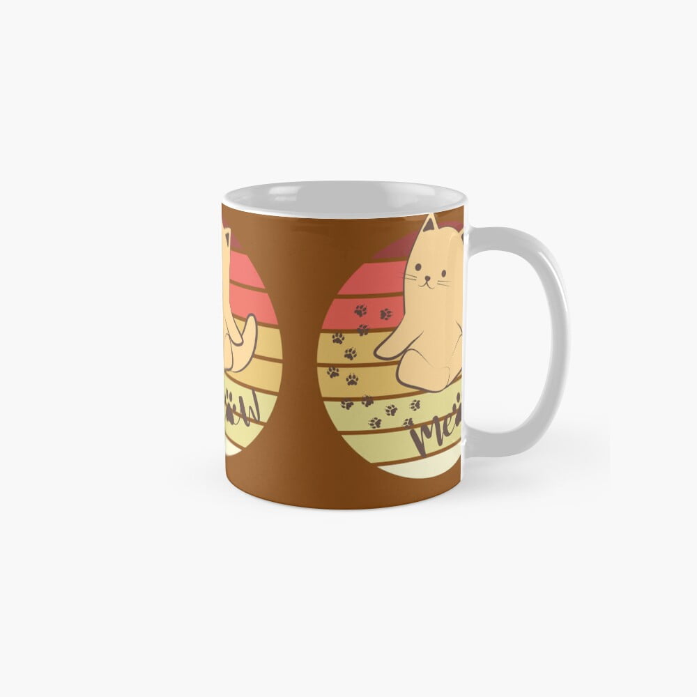 Dusk Sunset Yoga Kitten Meow Pose - Cute Yoga Kitty Classic Mug ...