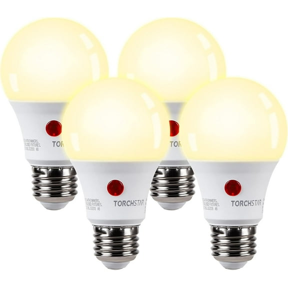 Dusk to Dawn Light Bulbs Outdoor, Sensor A19 LED Light Bulb, Auto on ...