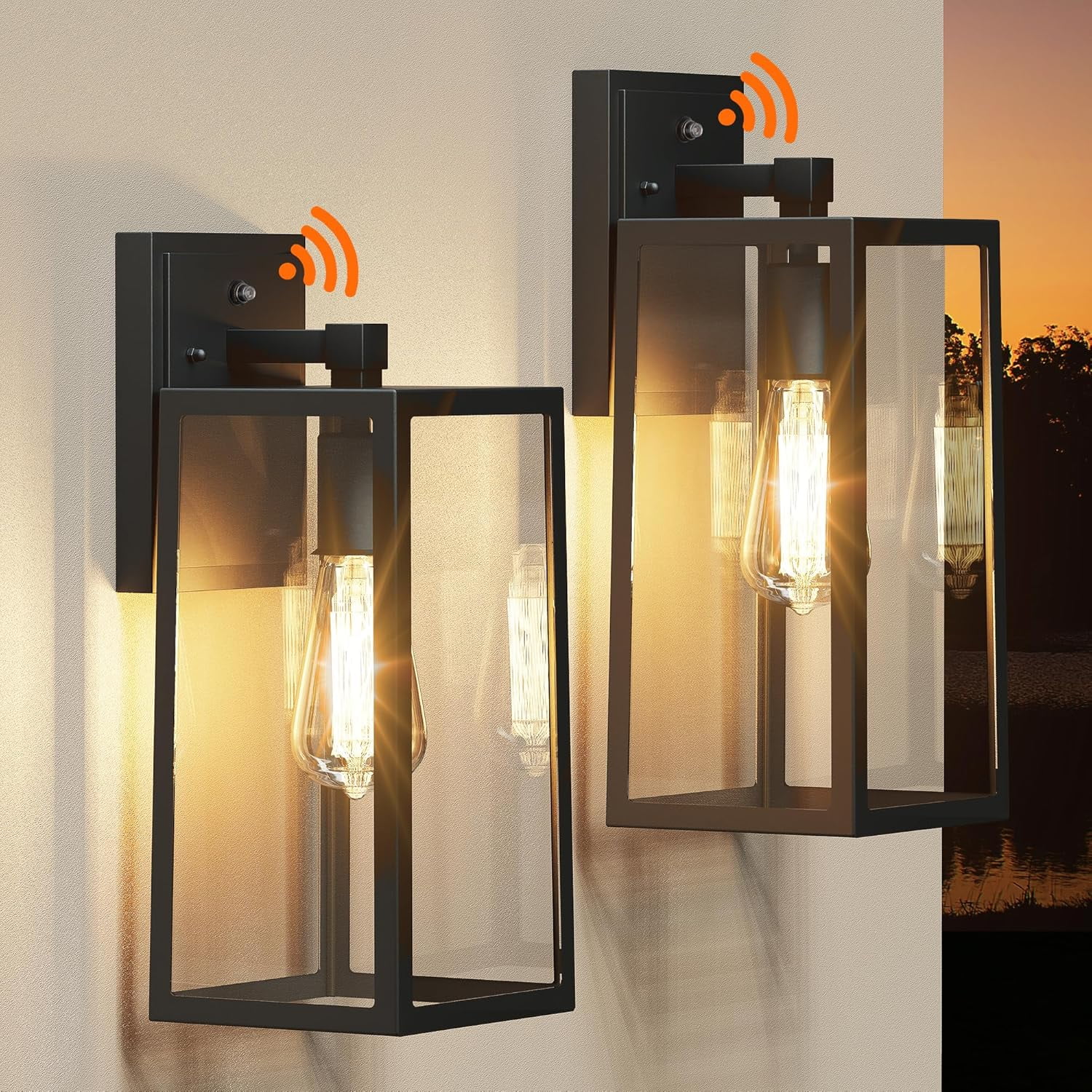 Dusk to Dawn Outdoor Light Fixtures Wall Mount, Sensor Porch Lights ...