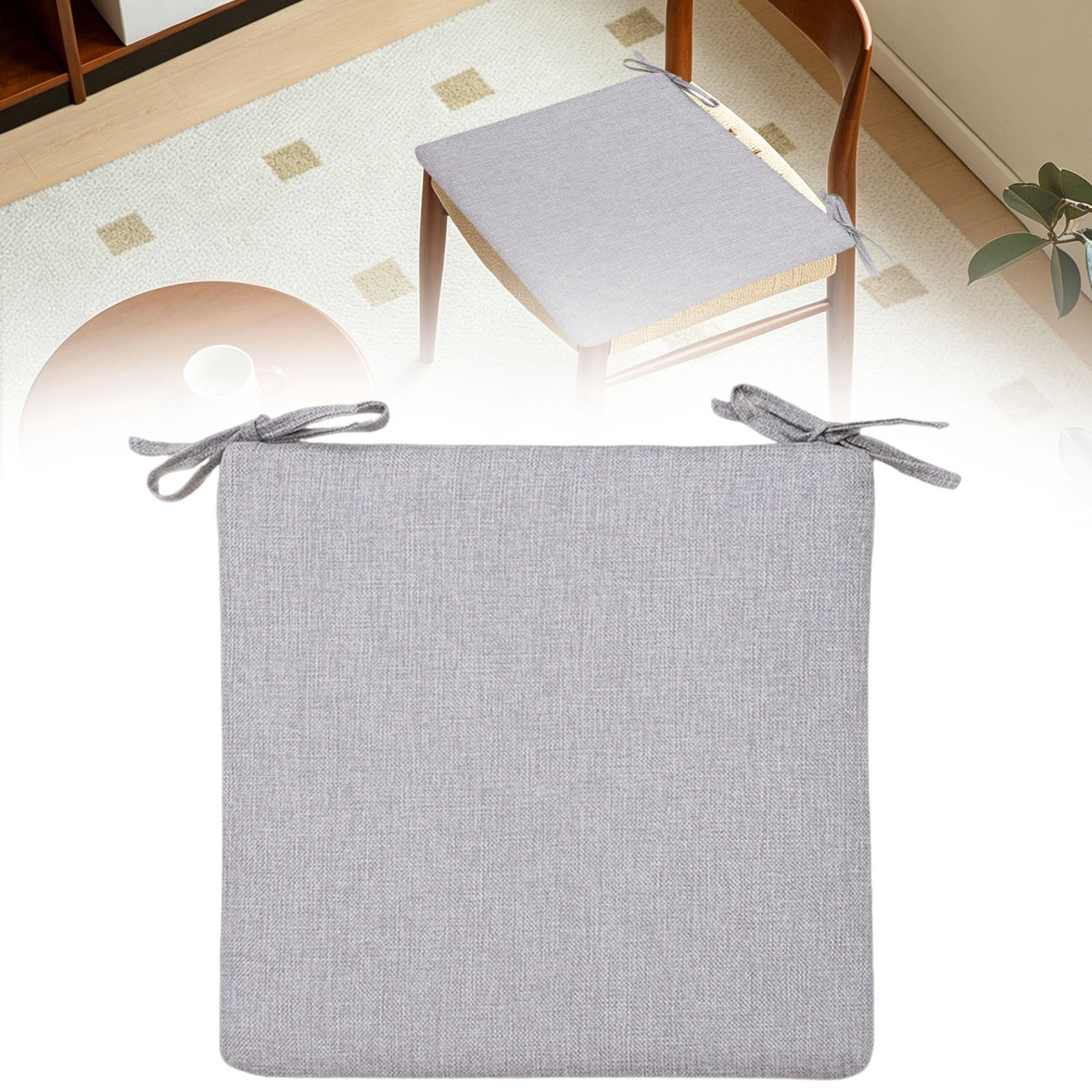 Dusknt 1Pcs Square Strap Garden Chair Pads Seat Cushion, 15X15 Inch ...