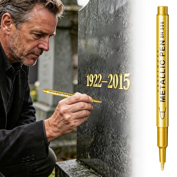 Dusknt Cemetery Lettering Paint Pen, Gold and Silver Marker for ...