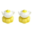 Dusknt Ceramic Rotating Teapot, Crystalline Glaze Tea Ornament,Desktop ...
