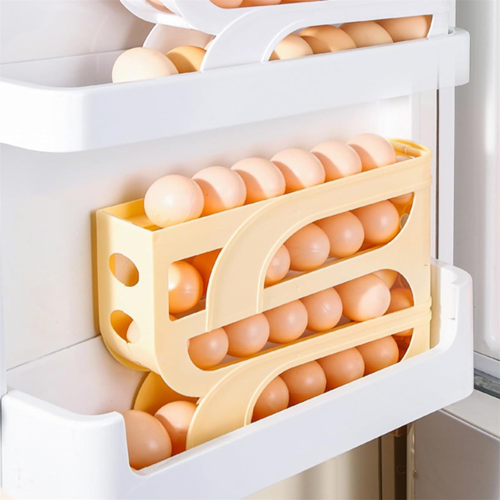 Dusknt Clearance! Egg Storage, Egg Holder for Fridge 4 Tiers Automatic ...