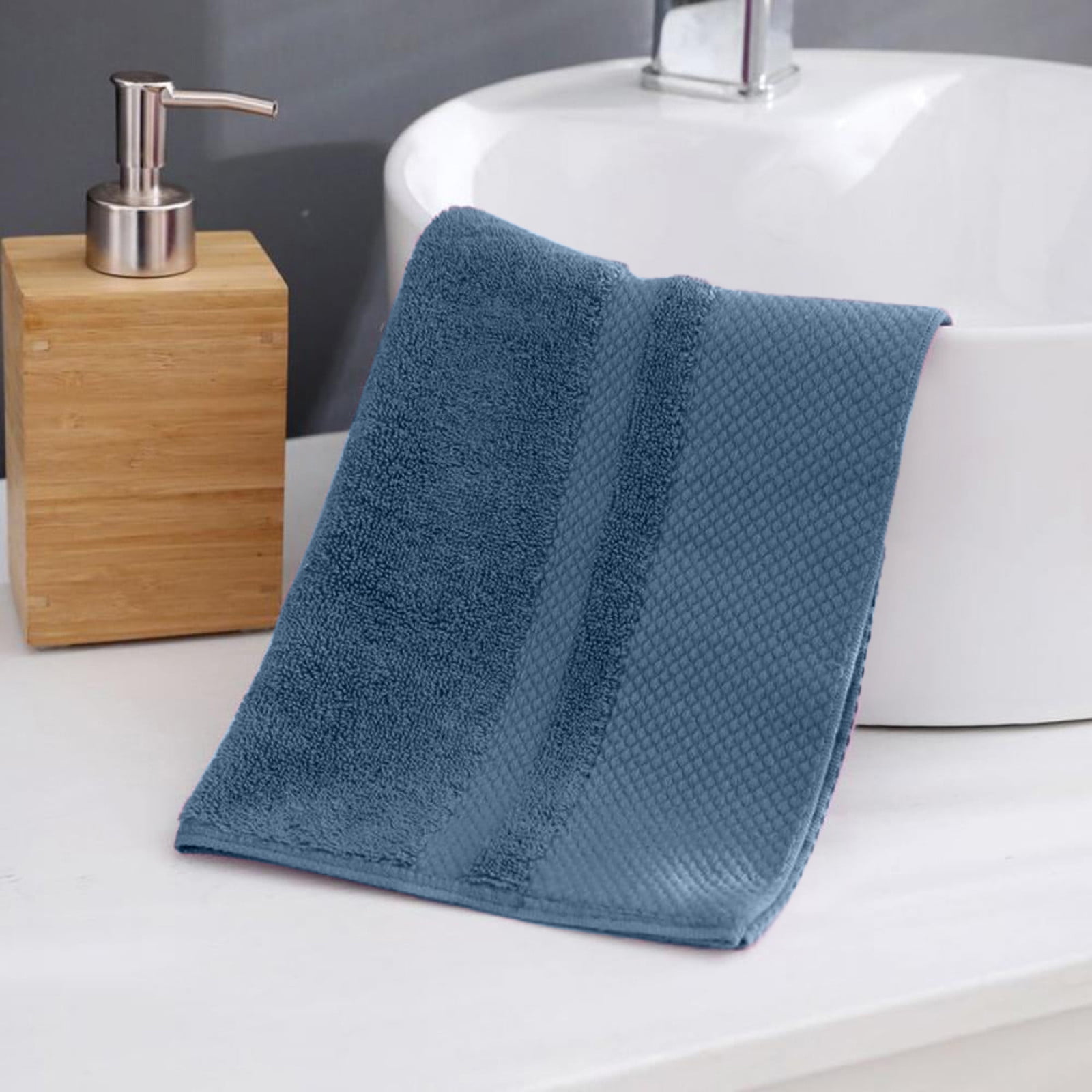 Dusknt Clearance! Polyester Towel, Blue Cotton Thick Towel Cotton Hand ...
