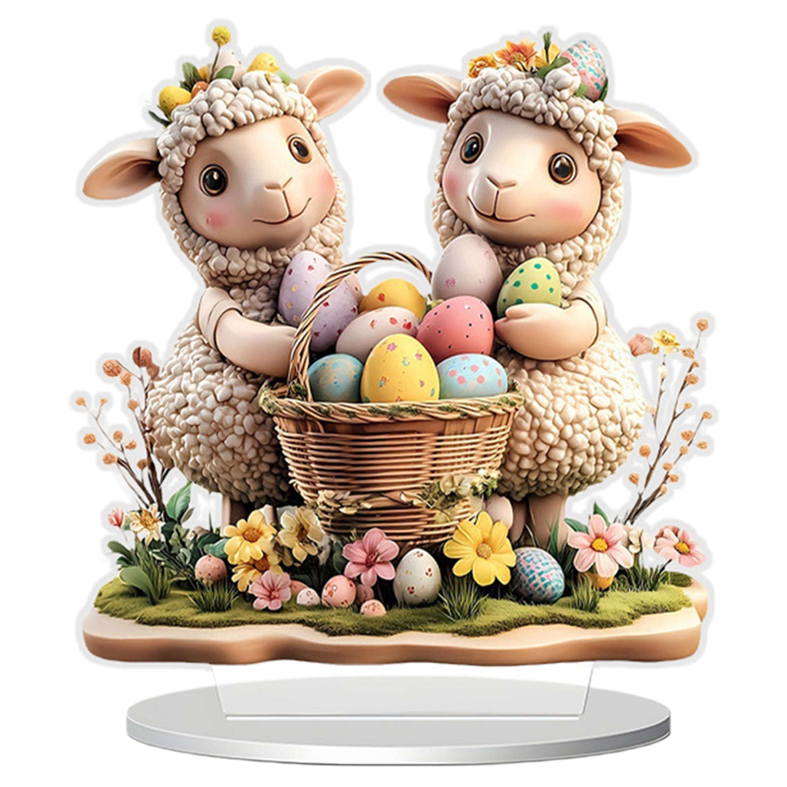Dusknt Easter Bunny & Egg Acrylic Flat Ornaments Festive Living Room ...