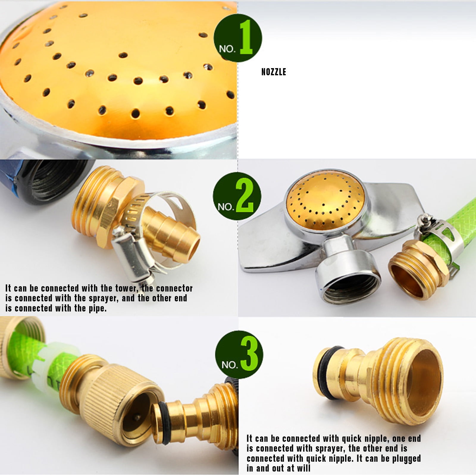 Dusknt Gardening Sprinkler Clearance! Automatic 360 Degree Garden ...