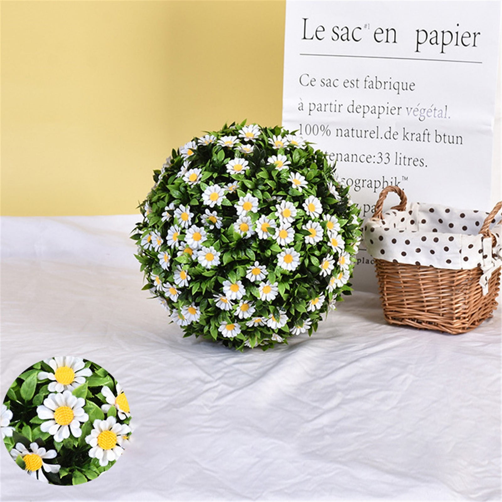 Dusknt Grass Ball Clearance Sale! White Flower Ball Outer Diameter 35Cm ...