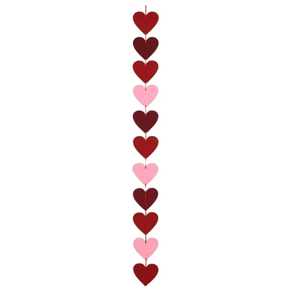 Dusknt Heart Valentine’S Day Garland Banner Valentines Day Heart ...