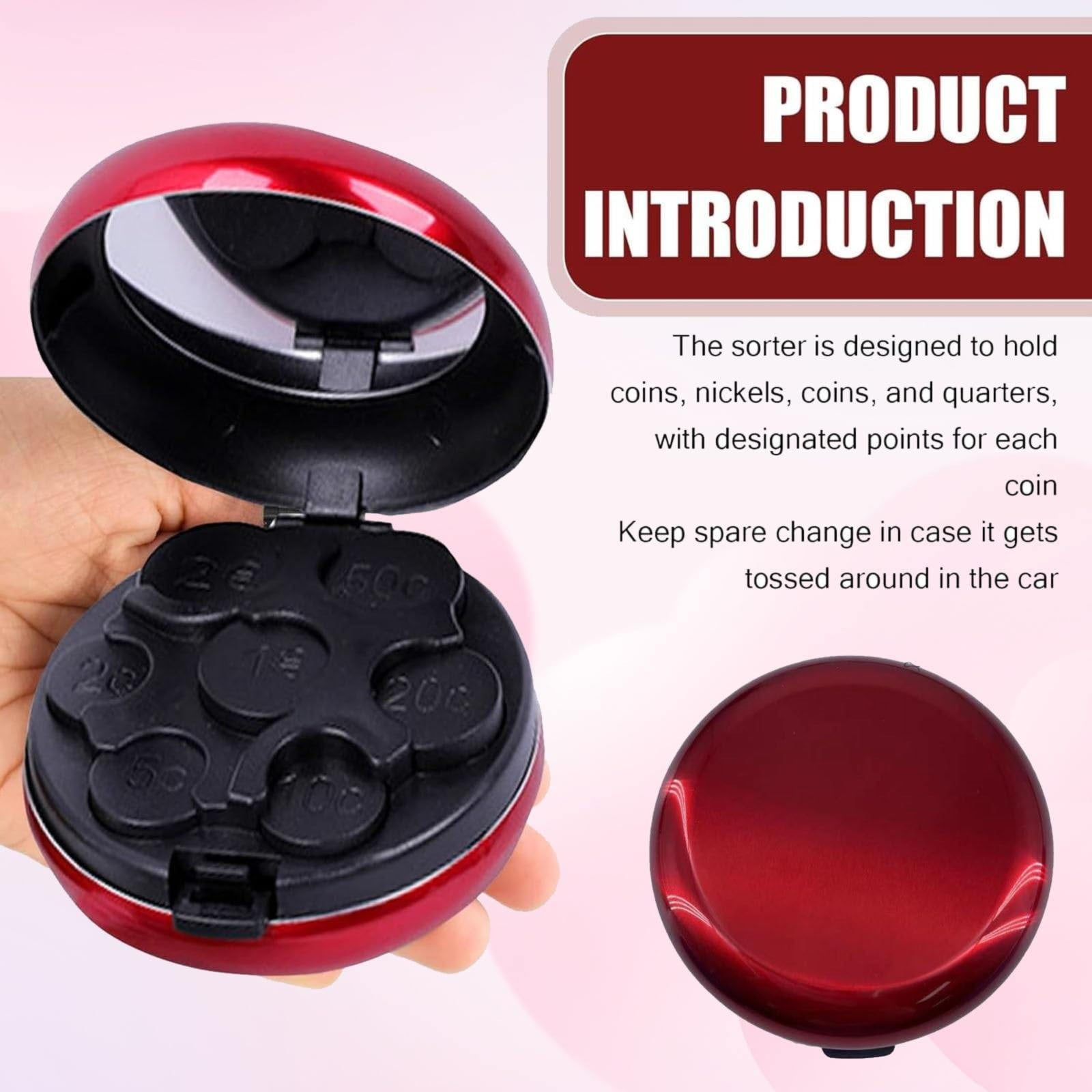 Dusknt Japanese Coin Storage Box Red Japanese Organizer Dispenser Case ...