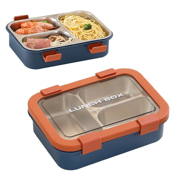 Dusknt Leakproof Stainless Steel Lunch Box, 2 Compartment Bento ...