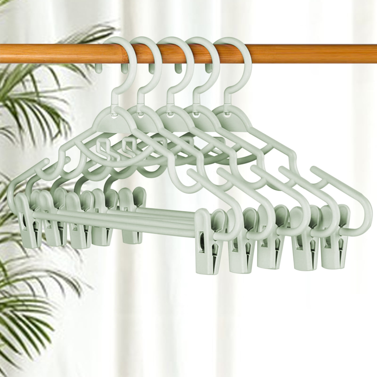 Dusknt Under $5 Clothes Hangers with Clips, 5 Pcs Household Clothes ...
