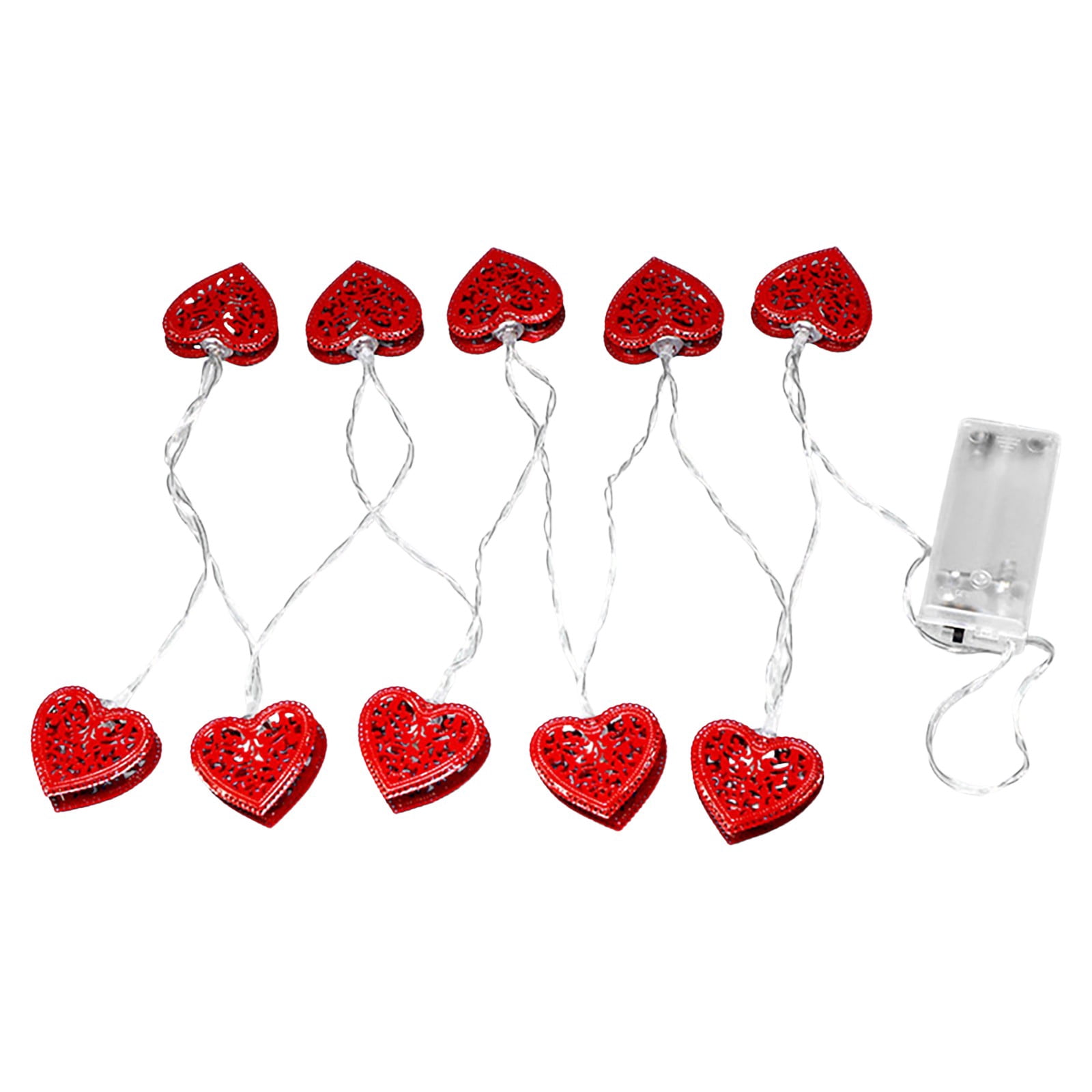 Dusknt Valentine'S Decorative Lights String Type 1.65M Red Lights Led ...