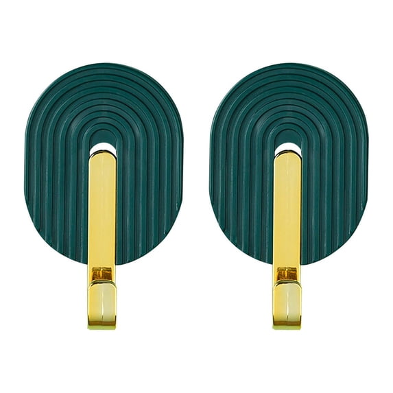 Dusknt Wall-mounted traceless punch-free hook storage hook 2PC green ...
